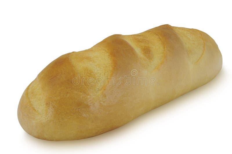 Long Loaf of Bread Isolated on White Background Stock Image - Image of ...