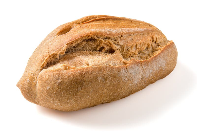 Long Loaf Bread Typical Medium-sized Italian Bread Isolated on White ...