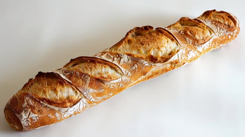 A Long Loaf of Bread on a White Surface Stock Image - Image of indoor ...