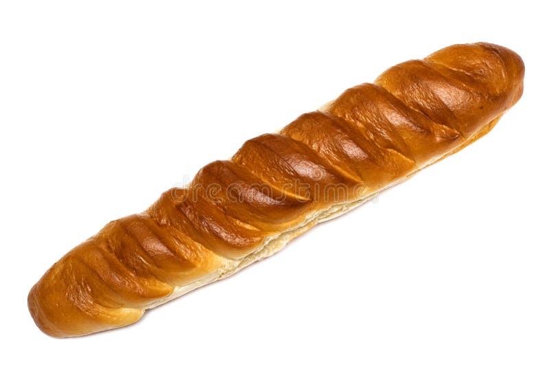 Long Loaf Close Up, Isolate on White Background Stock Photo - Image of ...