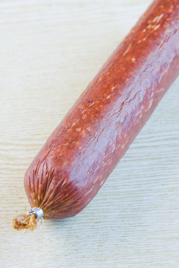 Long Loaf the Smoked Sausage Stock Photo - Image of appetizer, sausage ...