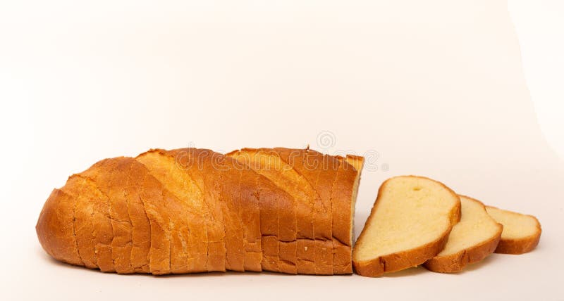 Long Loaf of Whole Wheat Breads on White Background Stock Image - Image ...