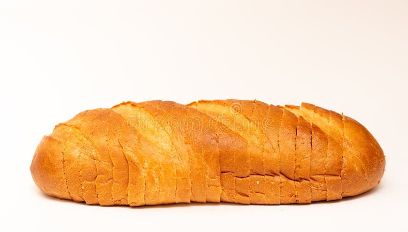 Long Loaf of Whole Wheat Breads on White Background Stock Photo - Image ...