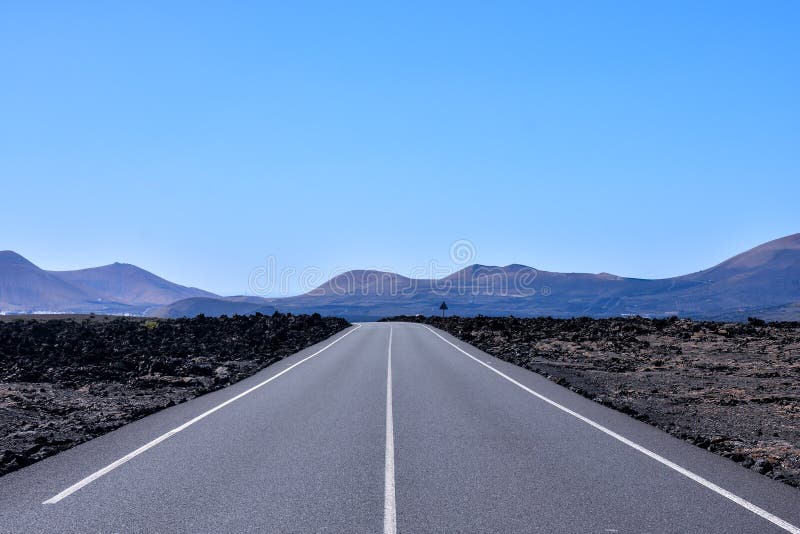 Long Lonely Road stock photo. Image of lane, landscape - 145073356