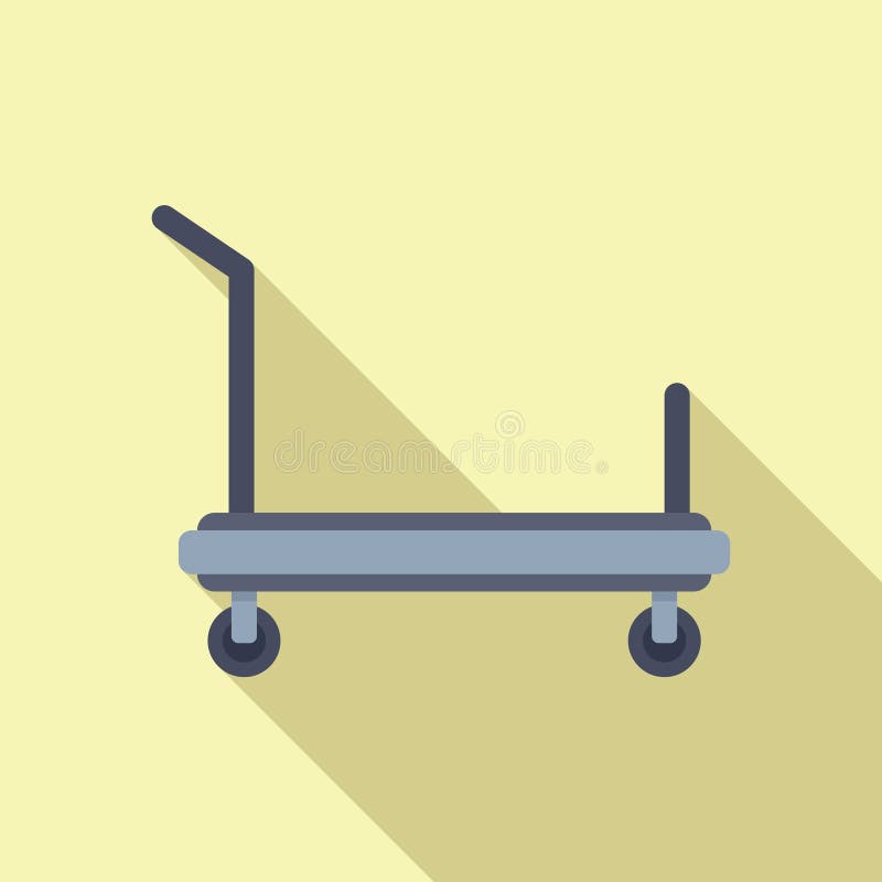 Long Luggage Trolley Icon Flat Vector. Support Help Stock Illustration ...
