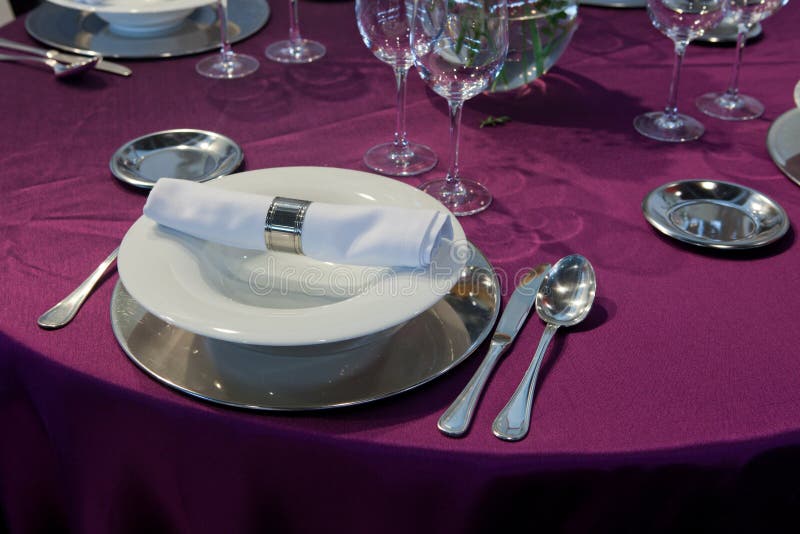 Long Lunch Table at Restaurant Stock Image - Image of indoors, house ...