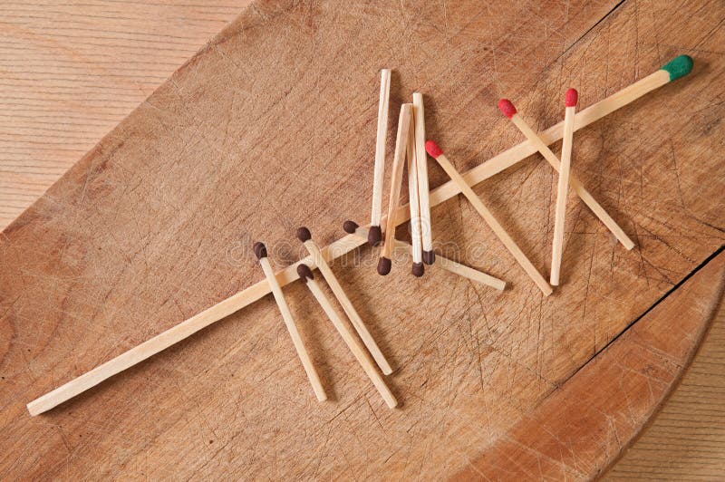 Long Match and Small Matches Stock Photo - Image of wooden, length ...