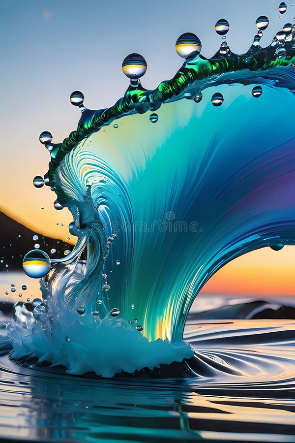 A Long and Mesmerizingly Flat Splash of Iridescent Matte Liquid ...