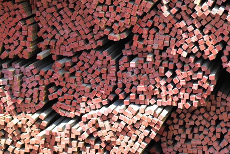 Long Metal Bars of Square Cross Section Stock Photo - Image of long ...