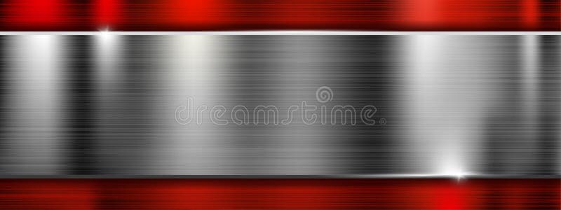 Long Metal Brushed Texture with Red Frame Stock Vector - Illustration ...
