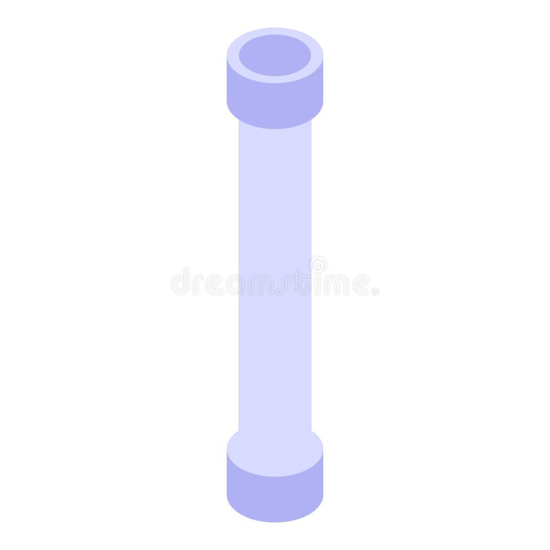 Long Metal Pipe is Standing Vertically in Isometric View Stock ...