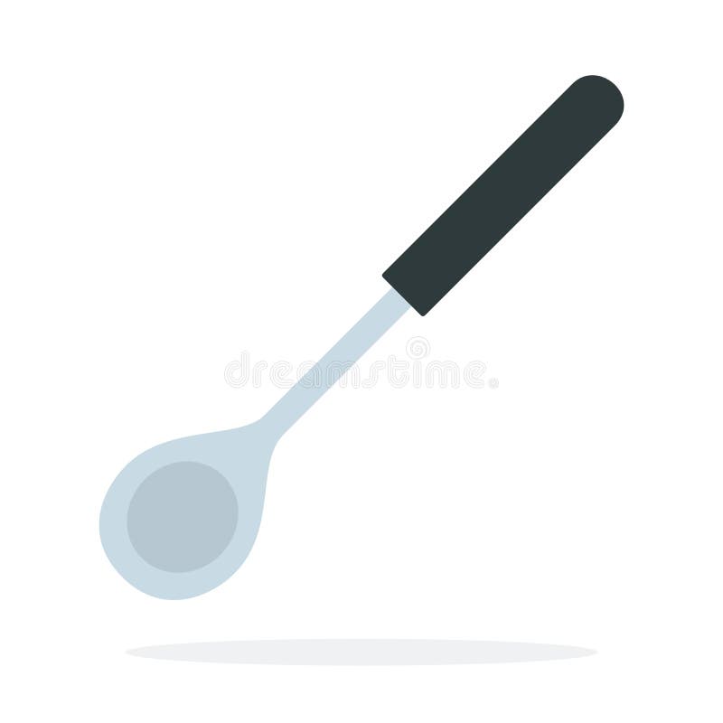 Long Metal Spoon for Cooking Vector Flat Isolated Stock Vector ...