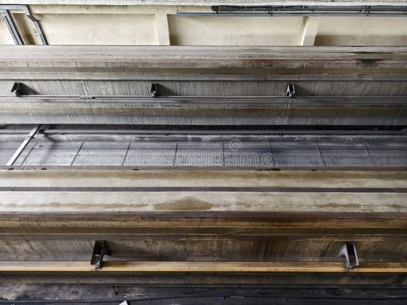 A Long Metal Train Tracks at a Monorail Station Stock Photo - Image of ...
