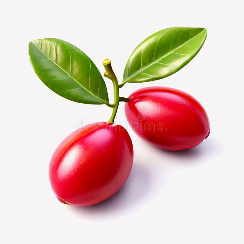 Long Miracle Fruit White Background with High Quality and 3D Shine ...