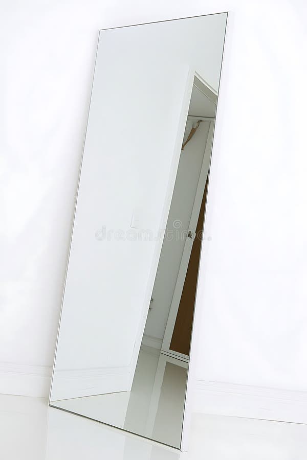 A Long Mirror is Placed in Front of a White Wall Stock Illustration ...