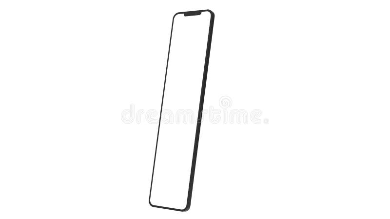 Long Mobile Phone Template Mockup. 3D Illustration Stock Illustration ...
