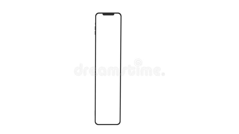 Long Mobile Phone Template Mockup. 3D Illustration Stock Illustration ...