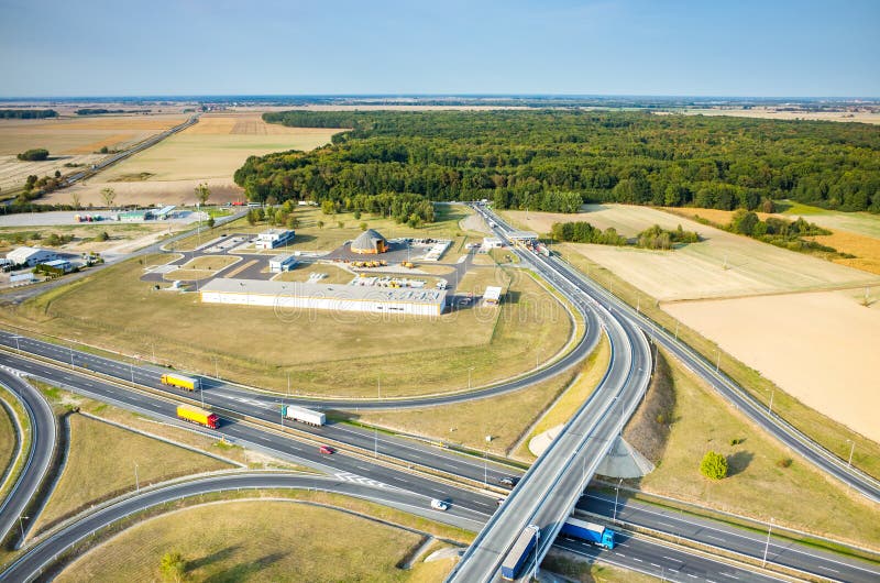 Long modern highway stock photo. Image of field, landscape - 70370772