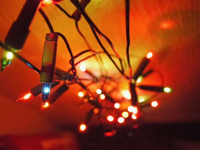Long and Multi Coloured Light Chain Stock Photo - Image of decorating ...