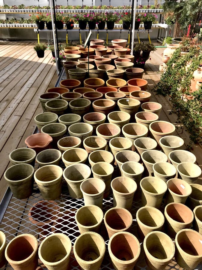 Rows of red clay pottery stock image. Image of close, handicraft - 2001347