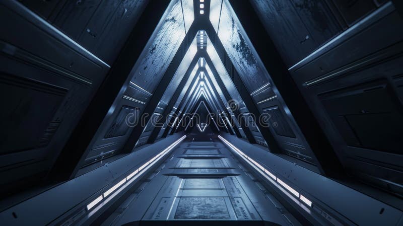 A Long, Narrow, Dark Tunnel with a Triangular Shape Stock Photo - Image ...