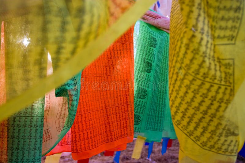 Long narrow flag for sutra stock photo. Image of chinese - 5554896