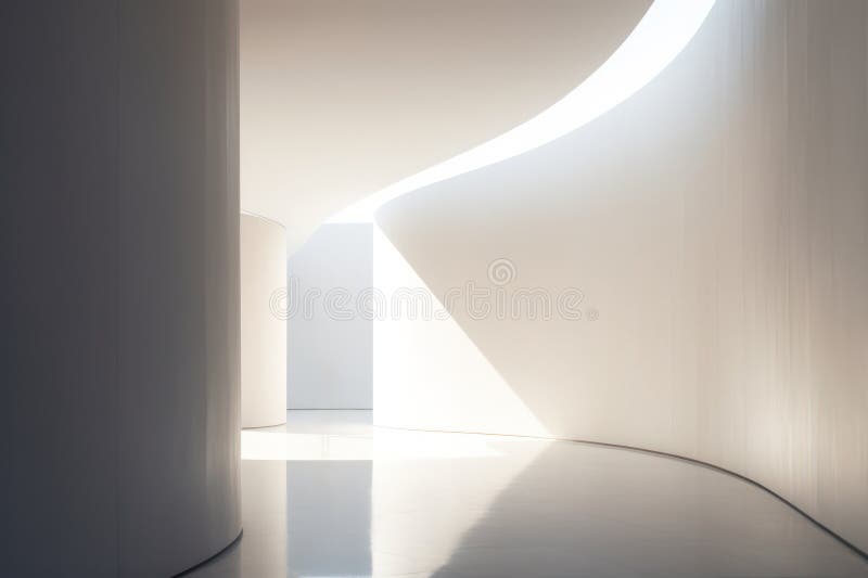 A Long, Narrow Hallway with a White Wall on Either Side. the Hallway is ...