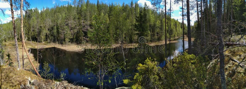 Long and Narrow Lake in the Wilderness Stock Image - Image of water ...