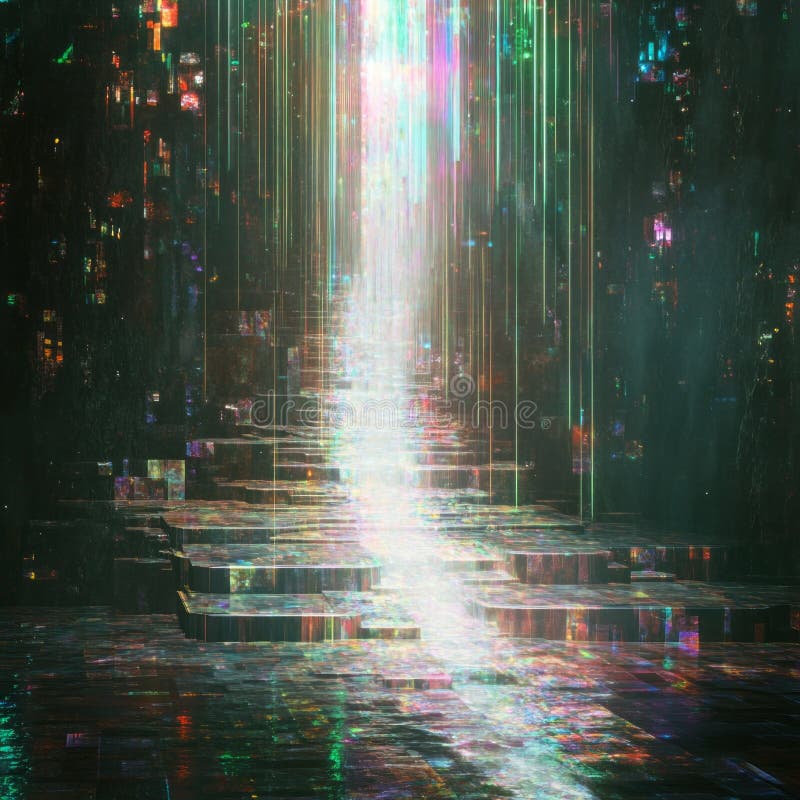 A Long, Narrow Path with a Bright Light Shining Down on it Stock ...