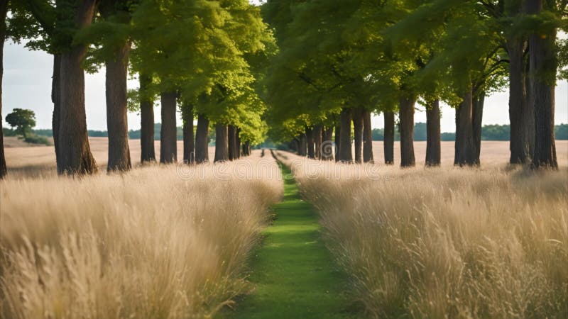 A Path of Trees stock footage. Video of tranquil, straight - 347155930