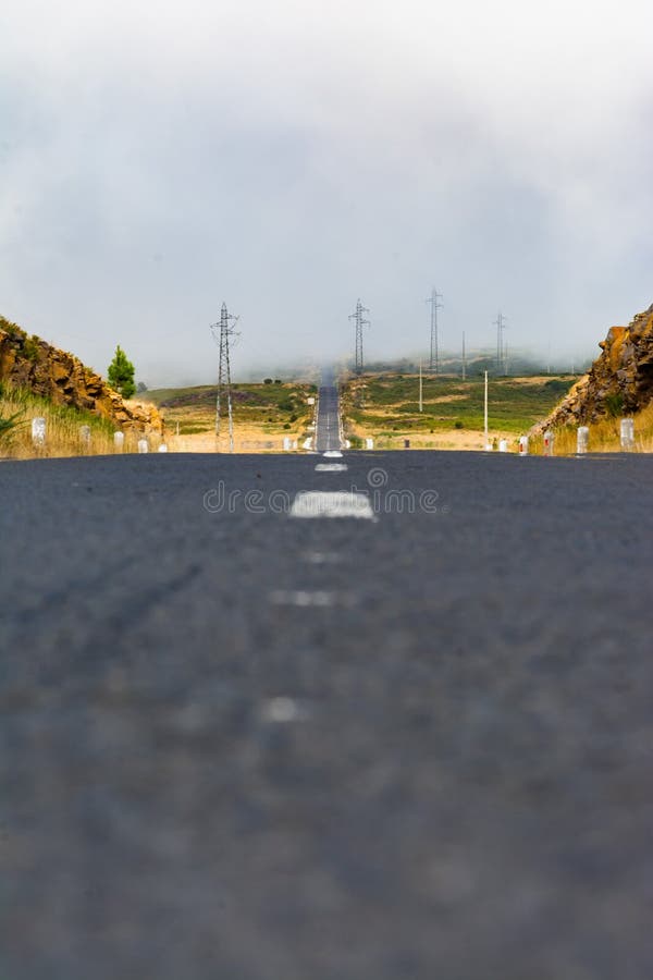 Long narrow road scenery stock photo. Image of environment - 79552302