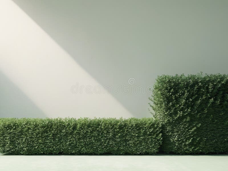 Long Neatly Trimmed Hedge Garden is Made Up Using Cherry Laurel. Stock ...