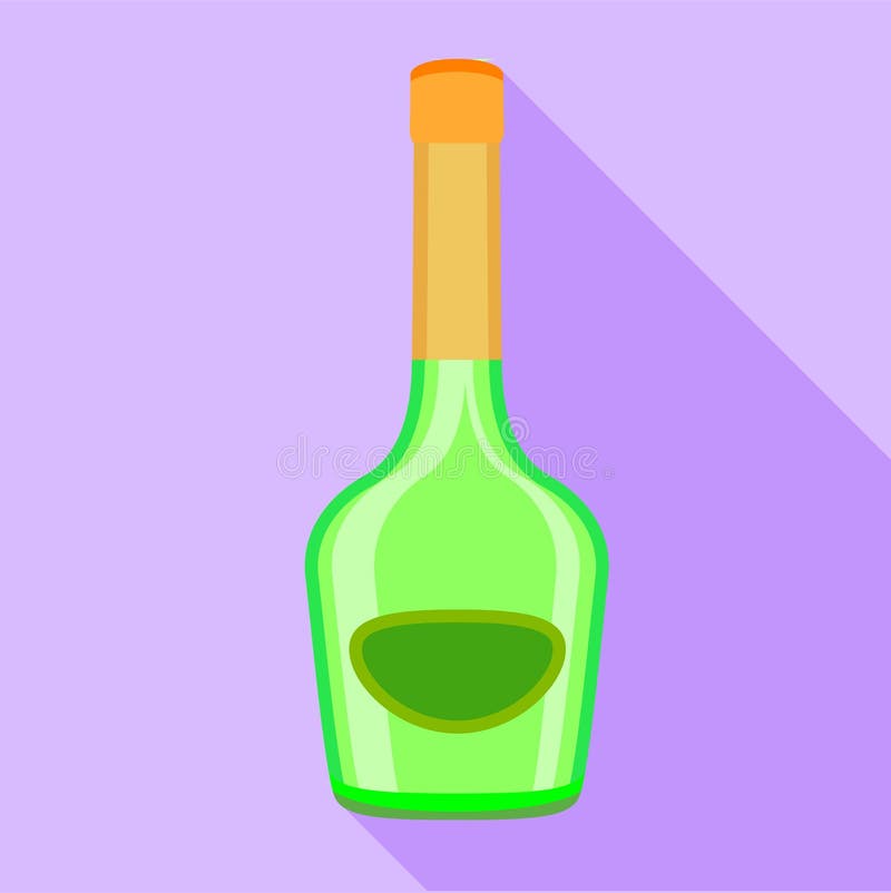 Bottle Neck Icon, Flat Style Stock Vector - Illustration of drink ...
