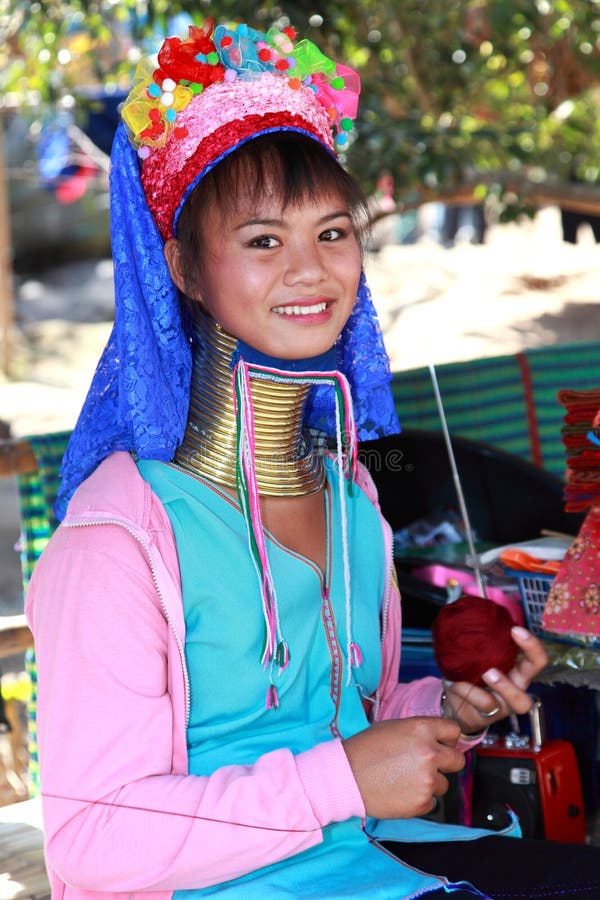 Long neck tribe, Thailand editorial stock image. Image of longneck ...