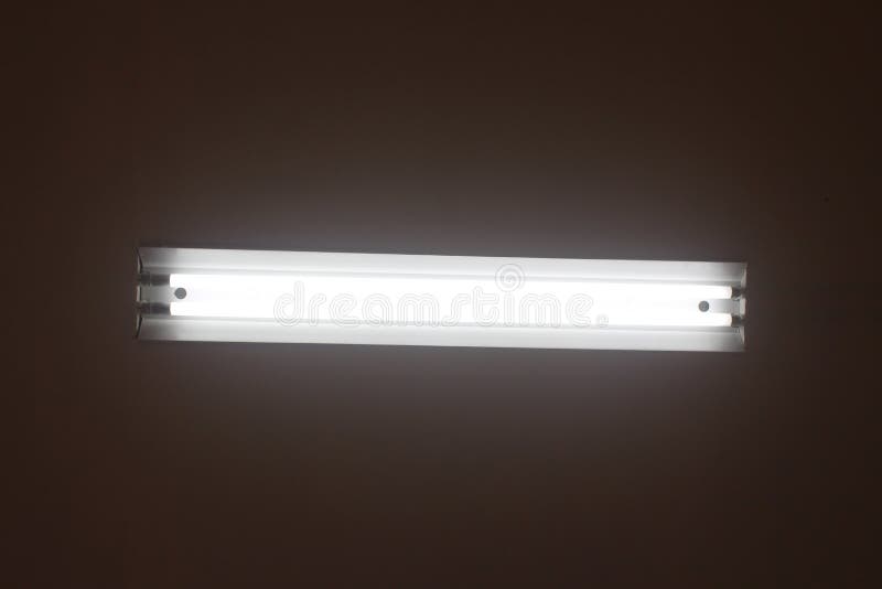 The Long Neon Light Shines Brightly in the Room Stock Image - Image of ...