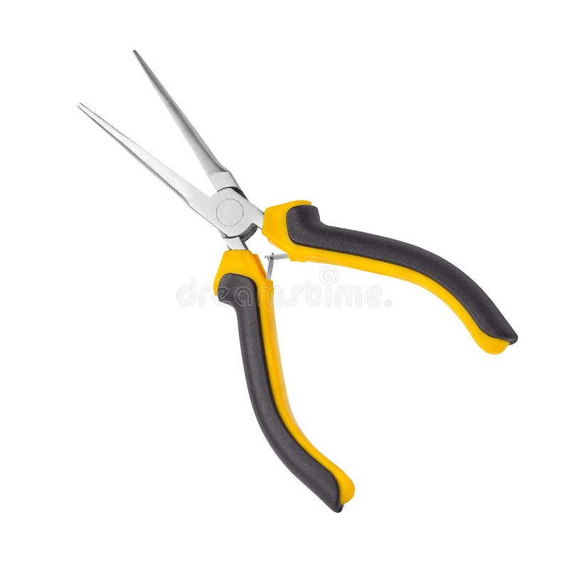 Long Nose Pliers Isolated on White. Tool Stock Image - Image of long ...