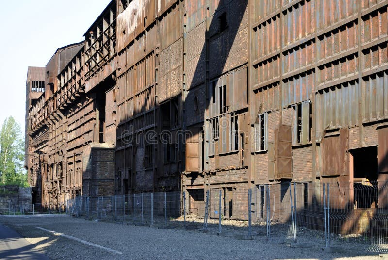 The Old Rusty Factory Tankers in the Clear Blue Sky Stock Image - Image ...