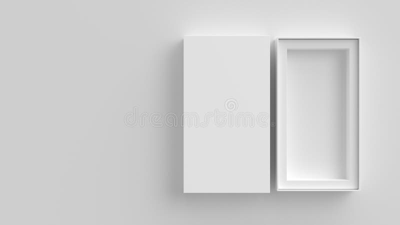 Long White Cardboard Box Mockup Stock Illustrations – 623 Long White ...