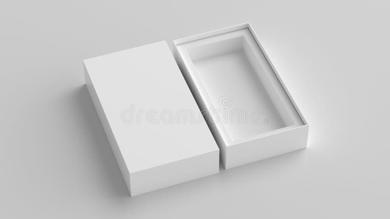 Long White Cardboard Box Mockup Stock Illustrations – 623 Long White ...