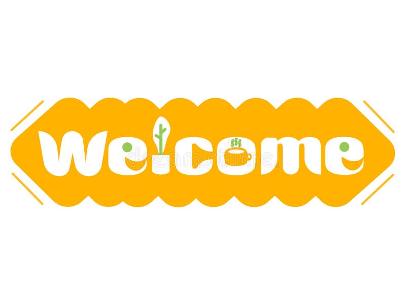 A Long Orange Banner with the Word Welcome Stock Vector - Illustration ...