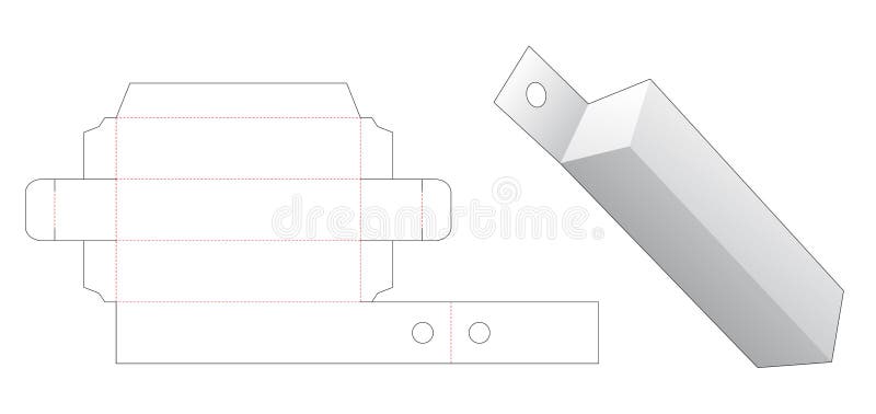 Long Packaging with Hang Hole Die Cut Template Stock Vector ...
