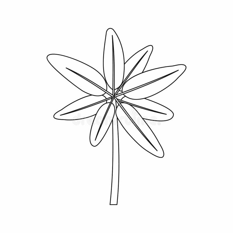 Long Palm Icon, Outline Style Stock Vector - Illustration of leaves ...