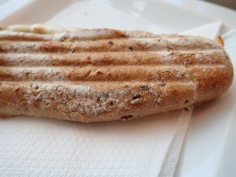 Long Panini Served on a Plate Stock Photo - Image of gluten, mixed ...