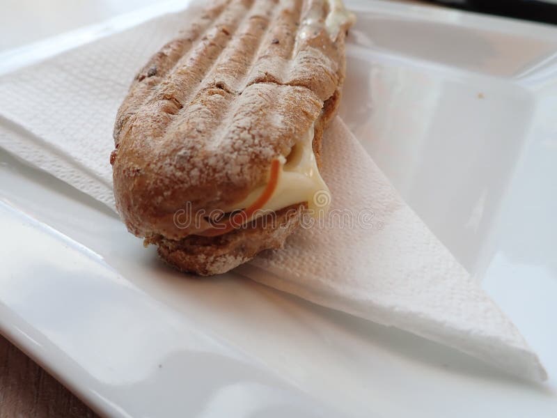 Long Panini Served on a Plate Stock Photo - Image of mixed, mozzarella ...