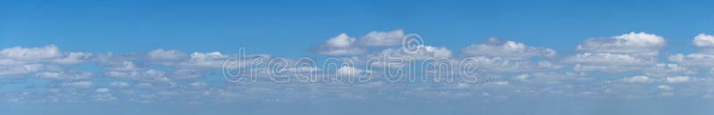 Long Panorama of Clouds in Blue Sky. Stock Image - Image of megapixels ...
