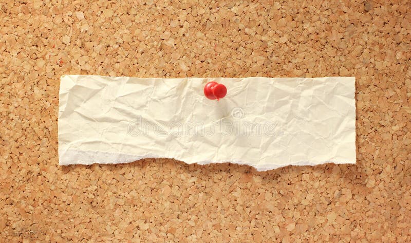 Long paper on a corkboard stock image. Image of clip - 19876449