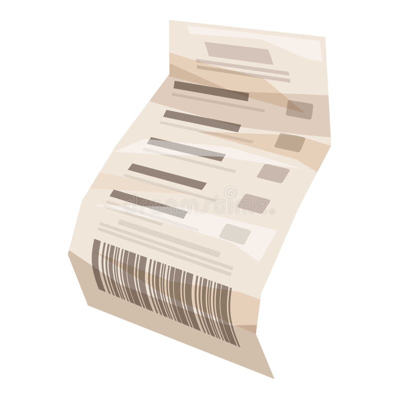Long Paper Receipt with Barcode Showing Purchase Information Stock ...