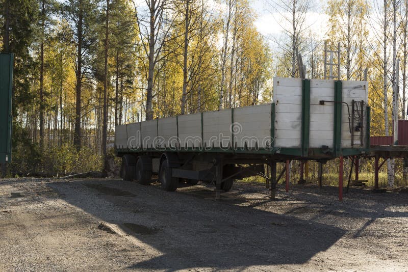 Long parked trailer stock image. Image of colors, outdoor - 60068425