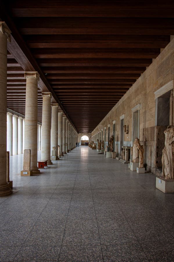 A Long Passage between Many Old Columns Stock Image - Image of ...
