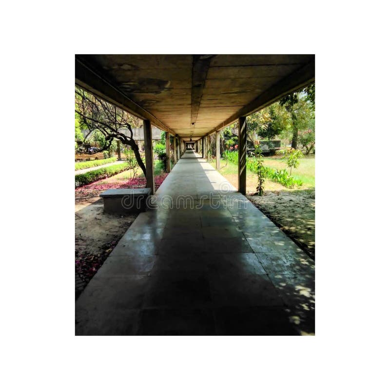 A Long Passage between Two Buildings in IIT KANPUR Stock Image - Image ...